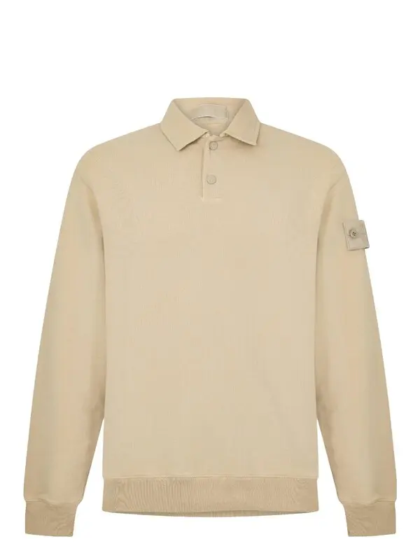 Stone Island Long-sleeve Polo Sweatshirt - Nude