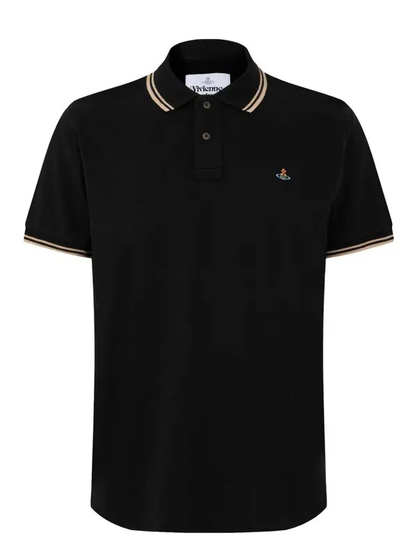 VIVIENNE WESTWOOD Short-sleeve Pique Polo Shirt - Black