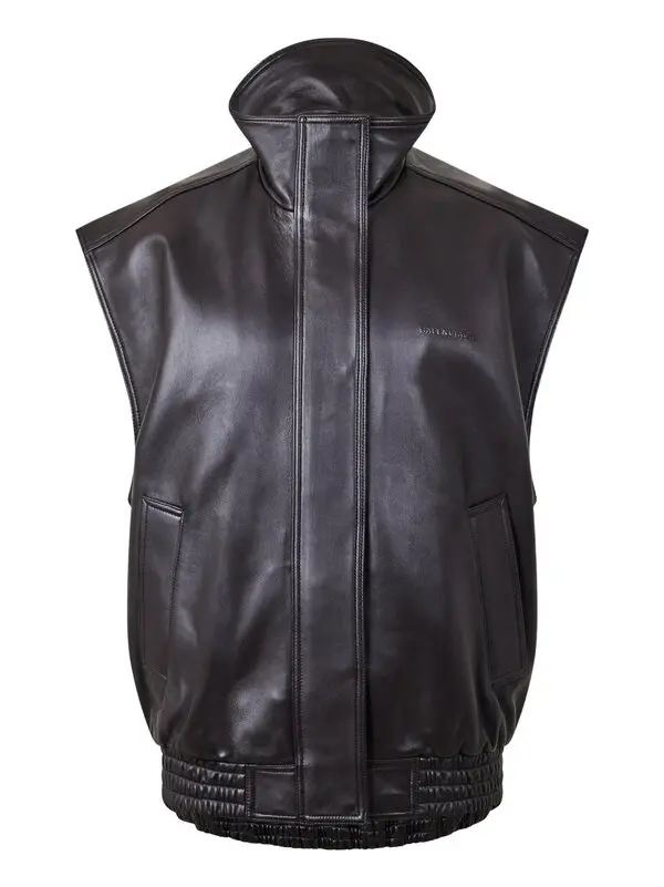 Balenciaga Leather Gilet - Mocha