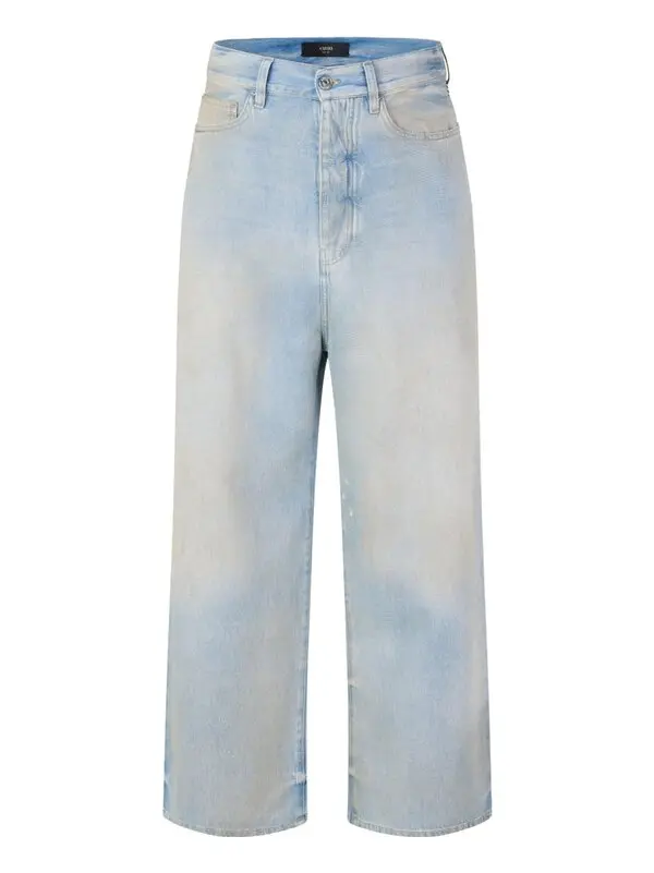 Amiri High-waisted Wide Leg Denim Jeans - Gray