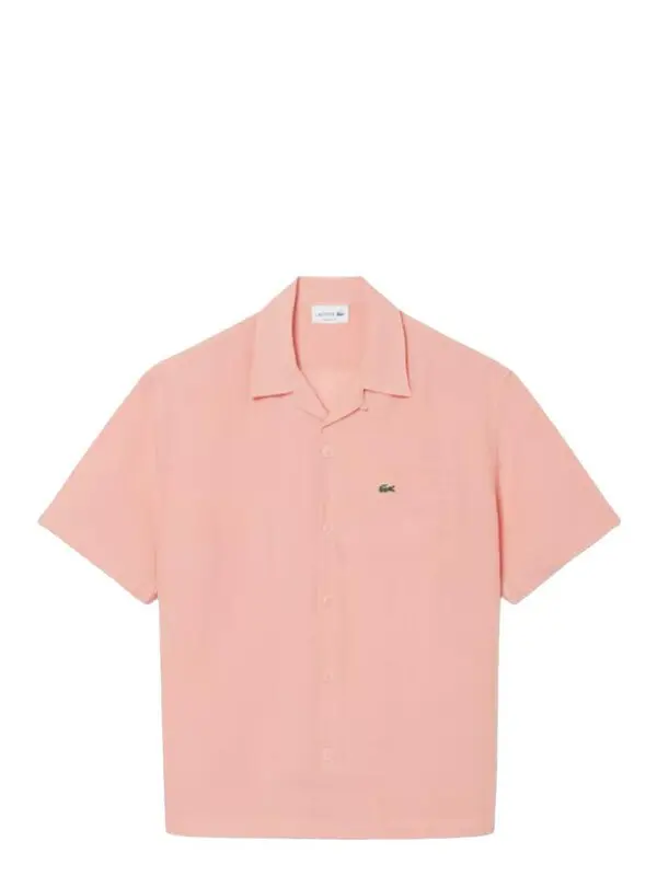 Lacoste Relaxed Fit Linen Shirt - Rosy