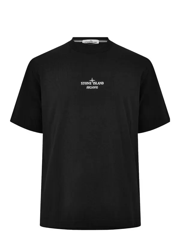 Stone Island Crew Neck Cotton Tee - Black