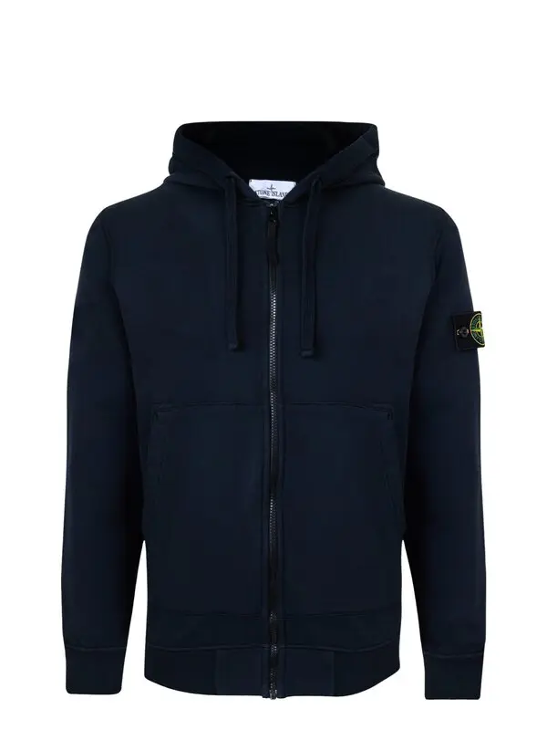 Stone Island Zip-up Hoodie - Navy