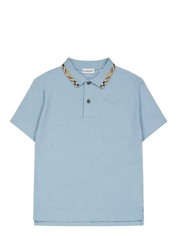 Burberry Short-sleeve Pique Polo Shirt - Blue