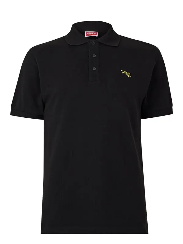 Kenzo Solid Short-sleeve Polo Shirt - Black
