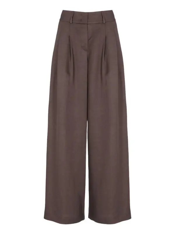 Peserico Pleated Wide-leg Trousers - Brown