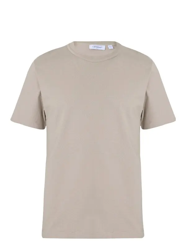 Off-White Light Khaki Crewneck Shortsleeve Tee - No