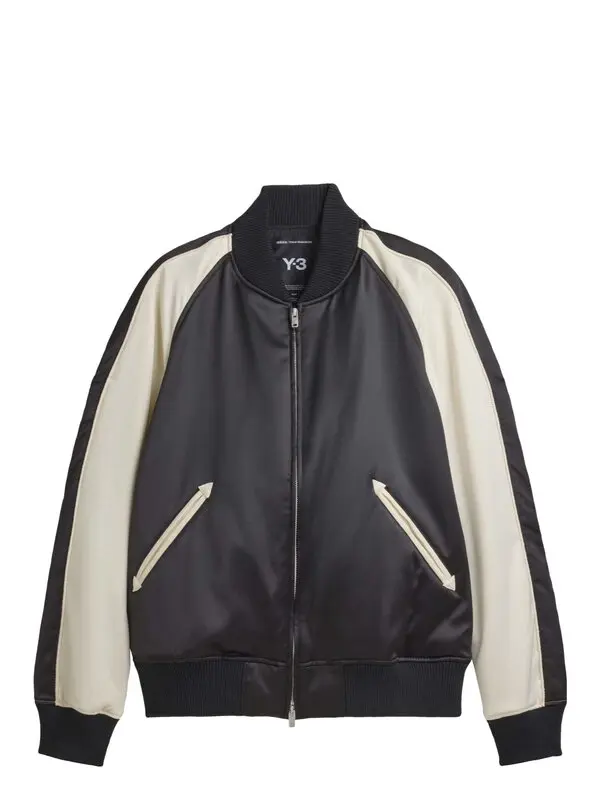 Y3 Liquid Logo Satin Souvenir Jacket - Black
