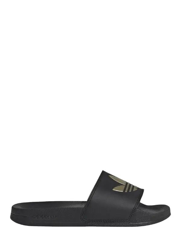 ADIDAS ORIGINALS Black Slides With Metallic Logo - No