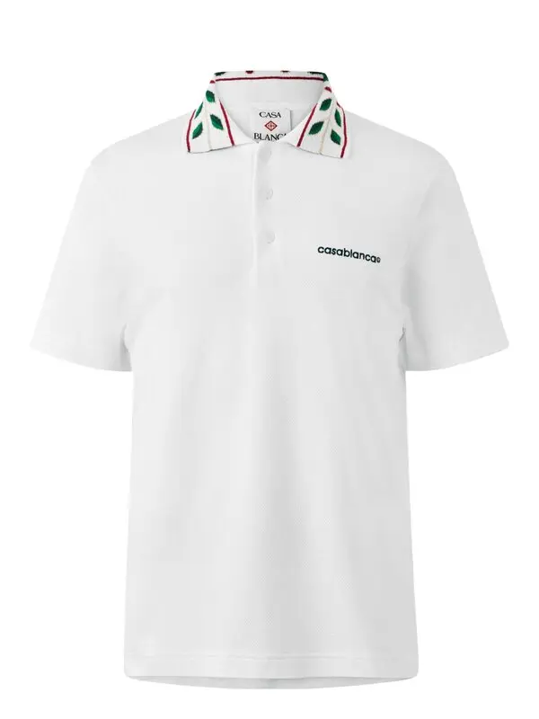 Casablanca Logo Short-sleeve Polo Shirt - White