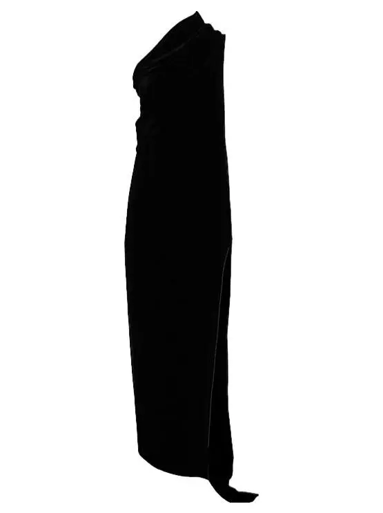 Rick Owens Long Asymmetric Neckline Gown - Black