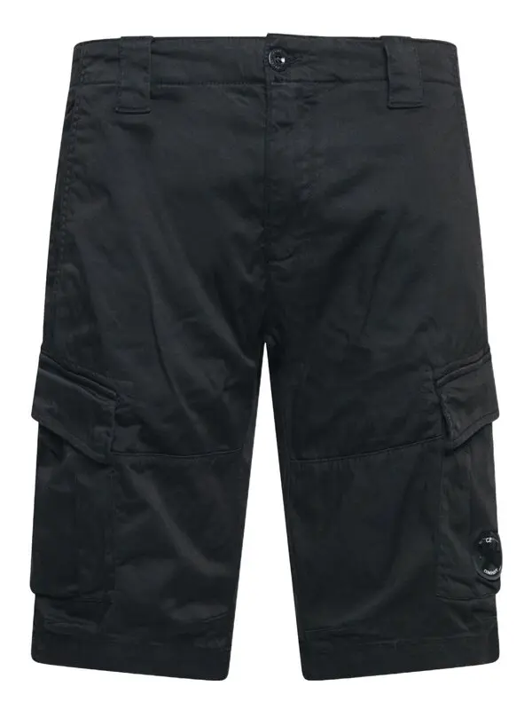 C.P. COMPANY Sateen Stretch Cargo Shorts - Black