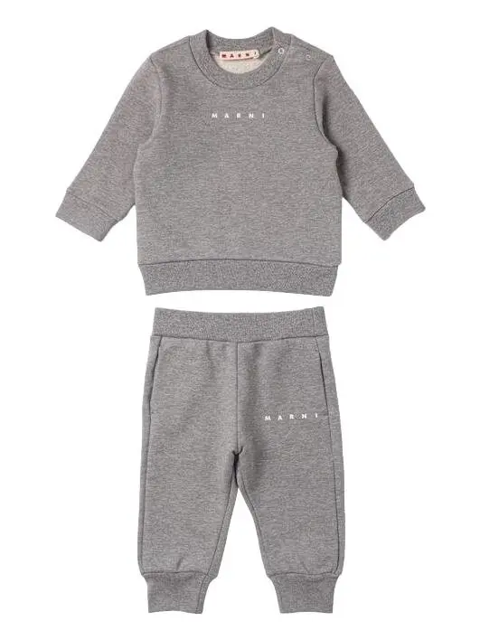 Marni Printed Cotton Sweatshirt And Sweatpants Set - Gray