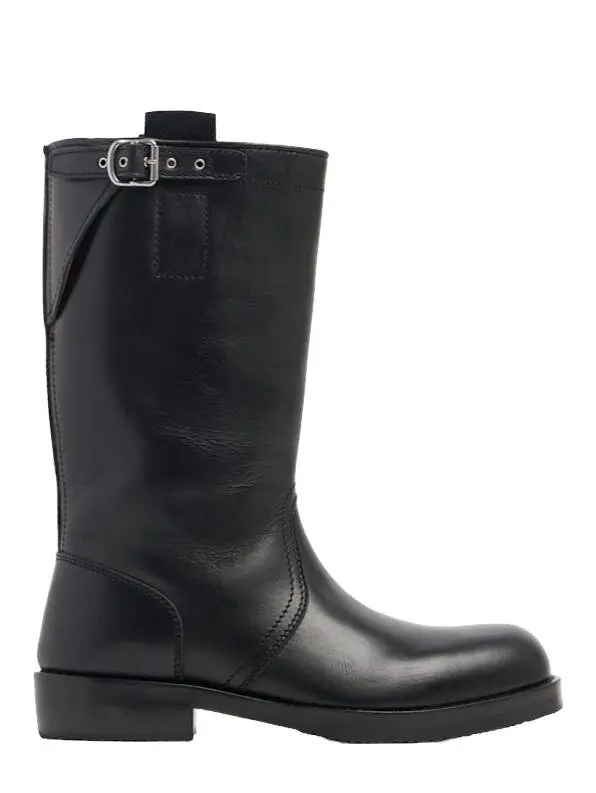 Dries Van Noten Buckled Calf Boots - Black