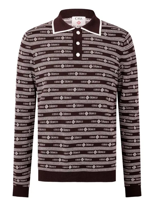 Casablanca Long-sleeve Polo Shirt - Brown