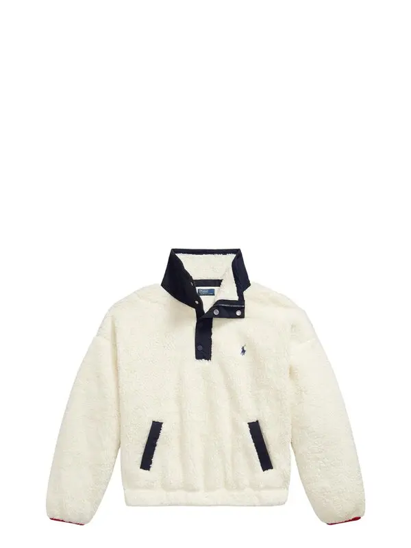 Polo Ralph Lauren Fleece Half-zip Top With Embroidered Bear - No