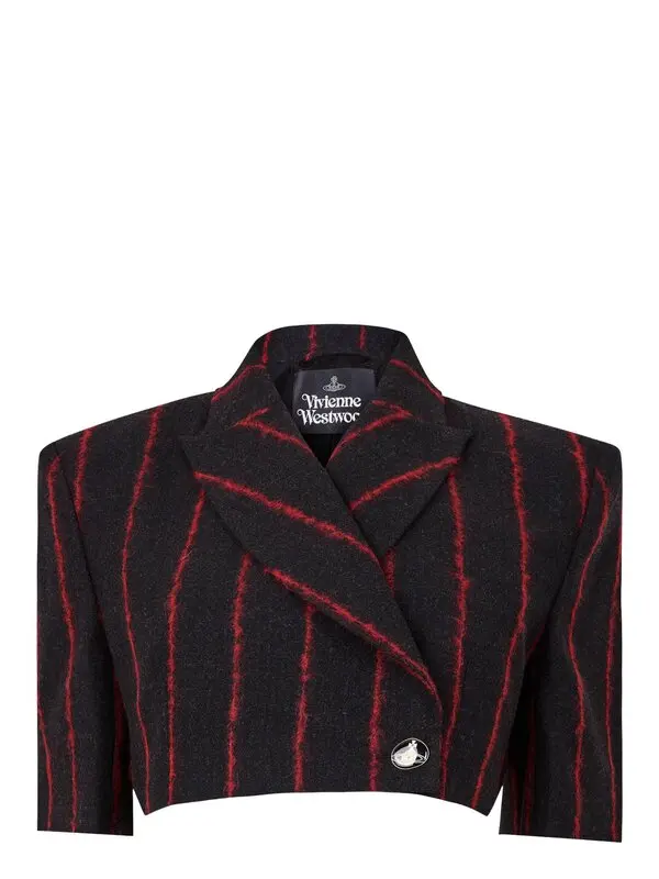 VIVIENNE WESTWOOD Striped Cropped Blazer - Black