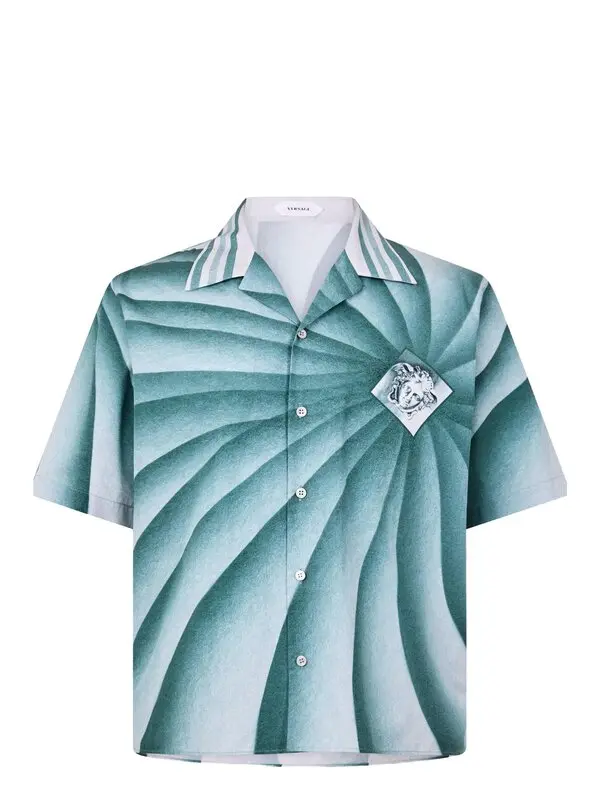 Versace Gradientprint Shortsleeve Shirt - Blue