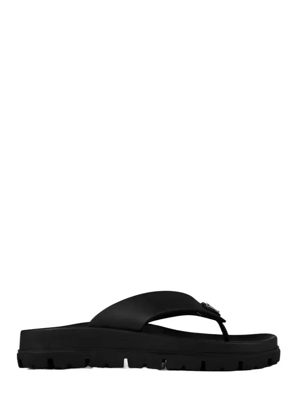 Prada Logo Flip Flops - Black