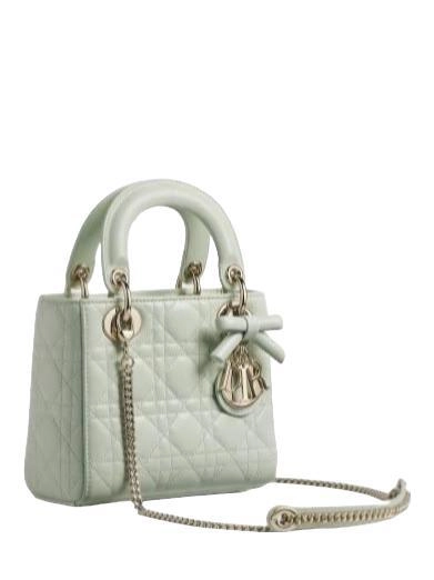 Dior Lady Mini Chain Shoulder Bag - Gray