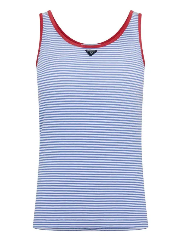 Prada Slim-fit Striped Tank Top - Blue