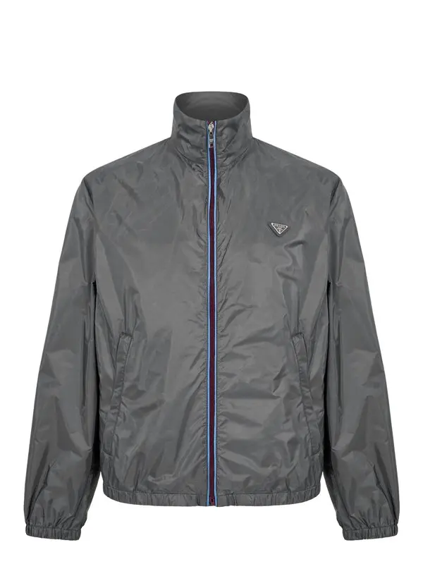 Prada Stand-collar Windbreaker Jacket - Gray