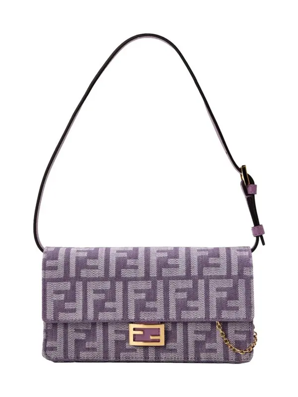 Fendi Monogrammed Clutch Bag - Gray