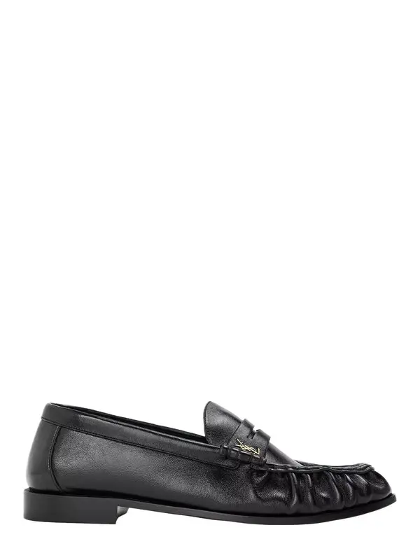 Saint Laurent Le Supple Loafers With Cassandre Logo - Black