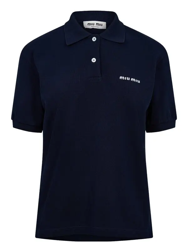 Miu Miu Short-sleeve Polo Shirt - Black