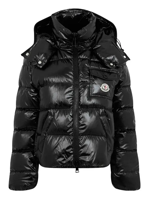 Moncler Shiny Quilted Down Jacket With Detachable Hood - No