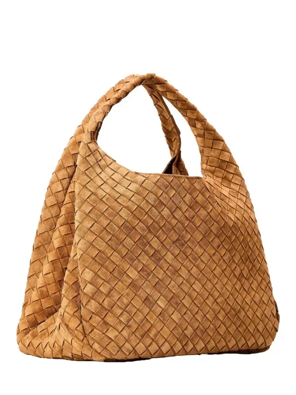 Bottega Veneta Woven Suede Tote Bag - Brown