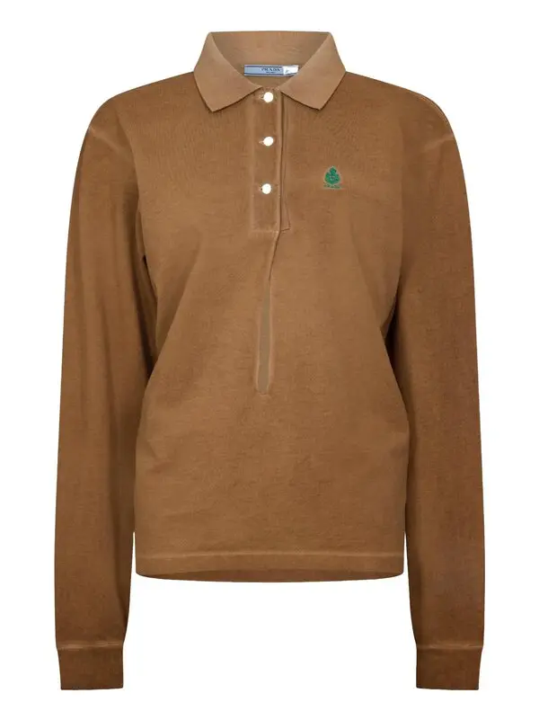 Prada Long Sleeve Plain Shirt - Brown