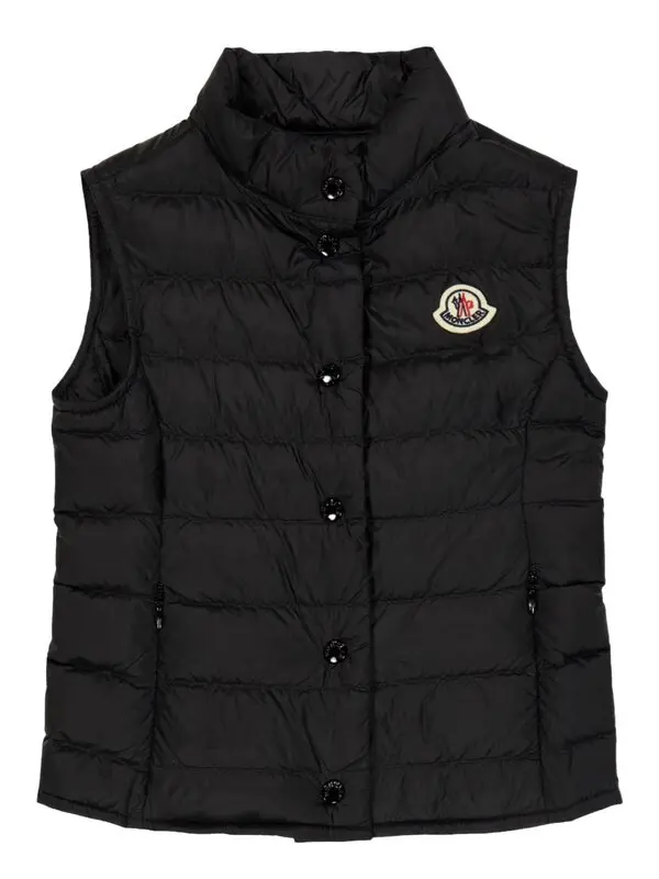 Moncler Logo Patch Quilted Vest - Black