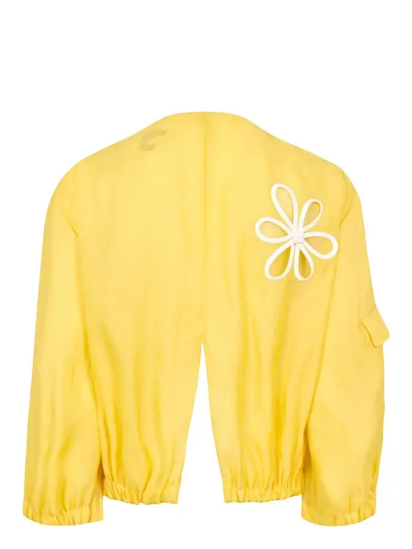 Fendi Softshell Jacket With Floral Embellishment - Yellow
