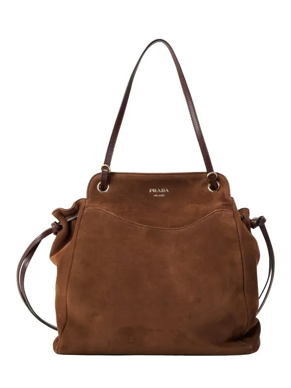 Prada Suede Shoulder Bag - Brown