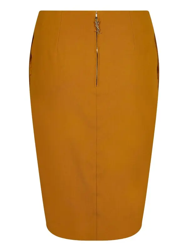 Saint Laurent Crayon Stone Midi Skirt - Orange