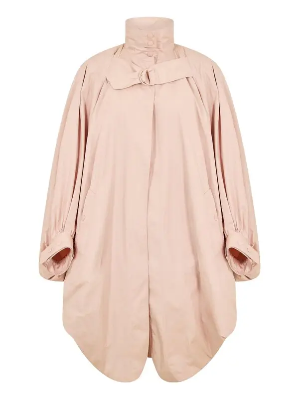 Chloé High-neck Coat With Bow Detail And Balloon Sleeves - No