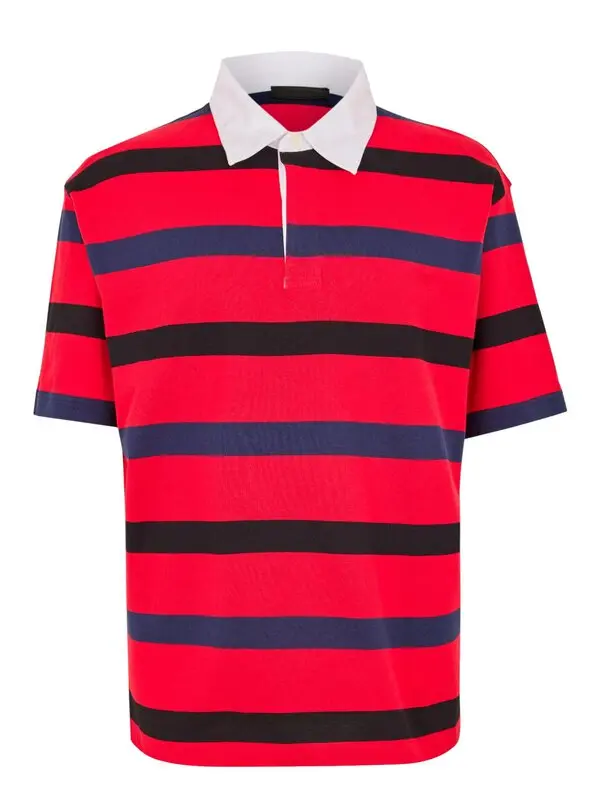 Prada Short Sleeve Polo Shirt - Red