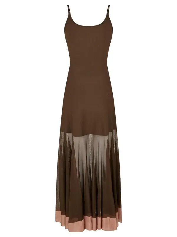 Fendi Color-block Maxi Dress - Brown