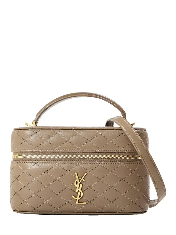 Saint Laurent Sheepskin Shoulder Bag With Monogram - Brown