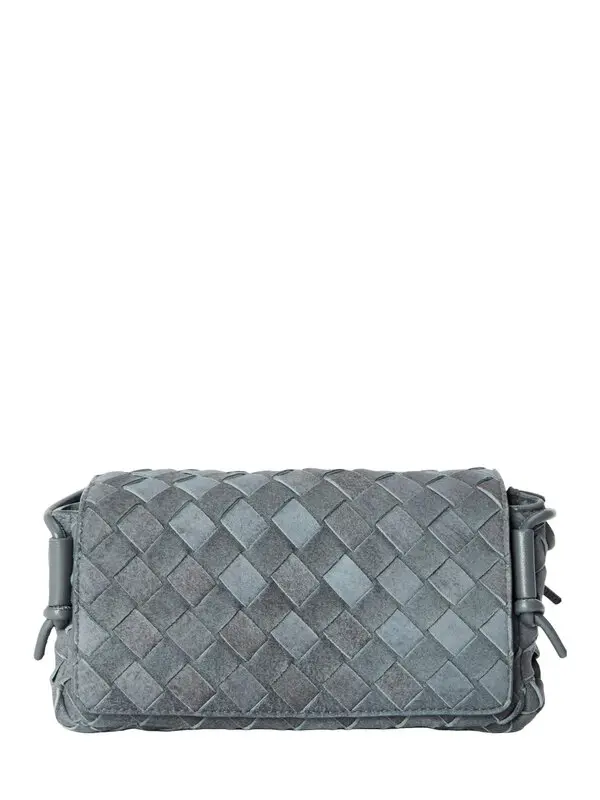 Bottega Veneta Woven Leather Crossbody Bag - Gray