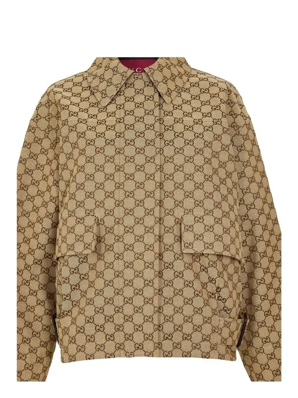Gucci Monogrammed Shirt Jacket - Nude