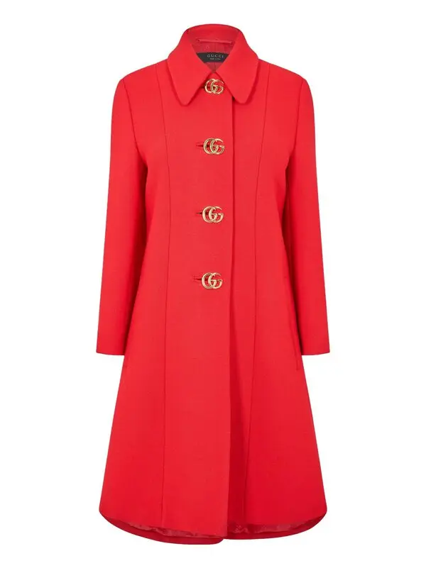 Gucci Tailored Overcoat With Button Detail - Red