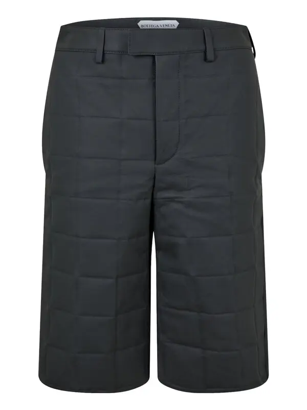 Bottega Veneta Quilted Check Knee-length Shorts - Black