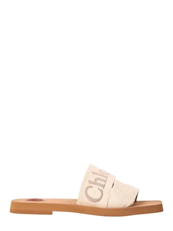 Chloé Logo Flat Slippers - Nude