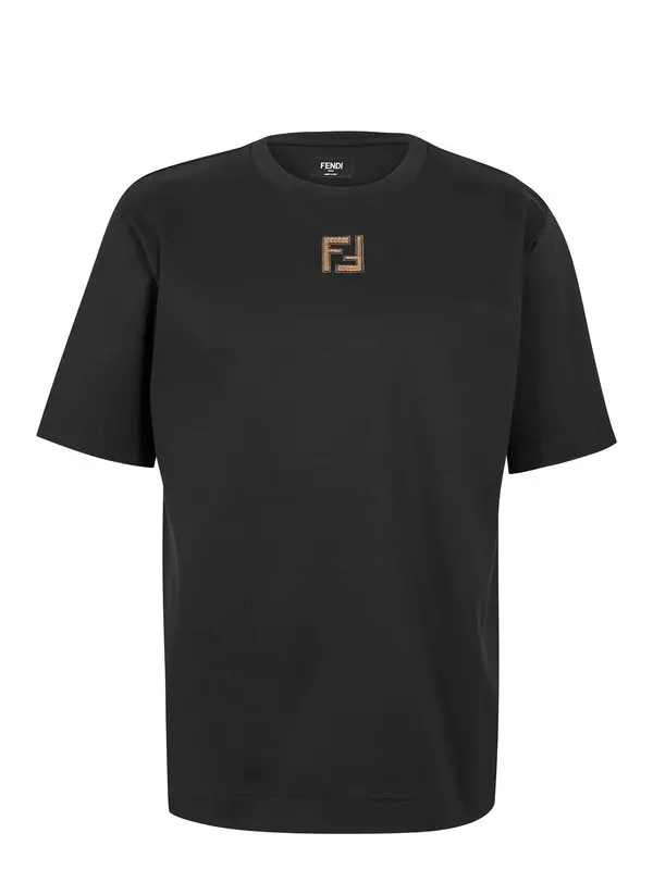Fendi Printed Logo T-shirt - Black