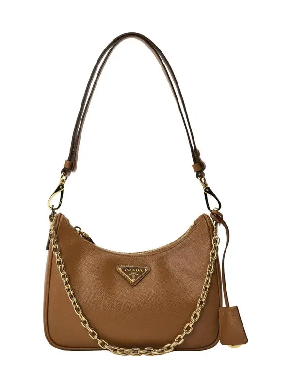 Prada Re-edition Leather Shoulder Bag - Brown