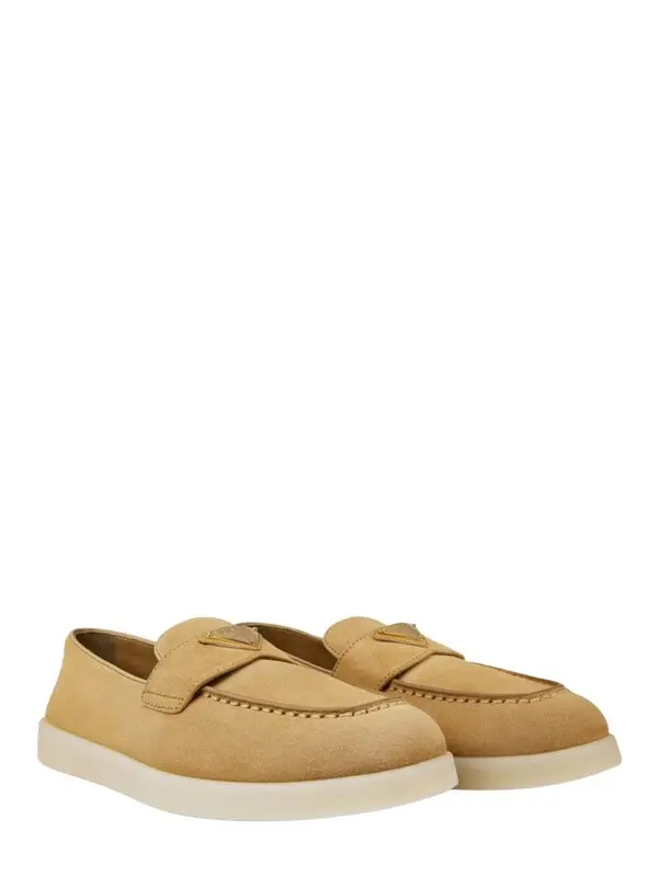 Prada Suede Leather Loafers - Nude