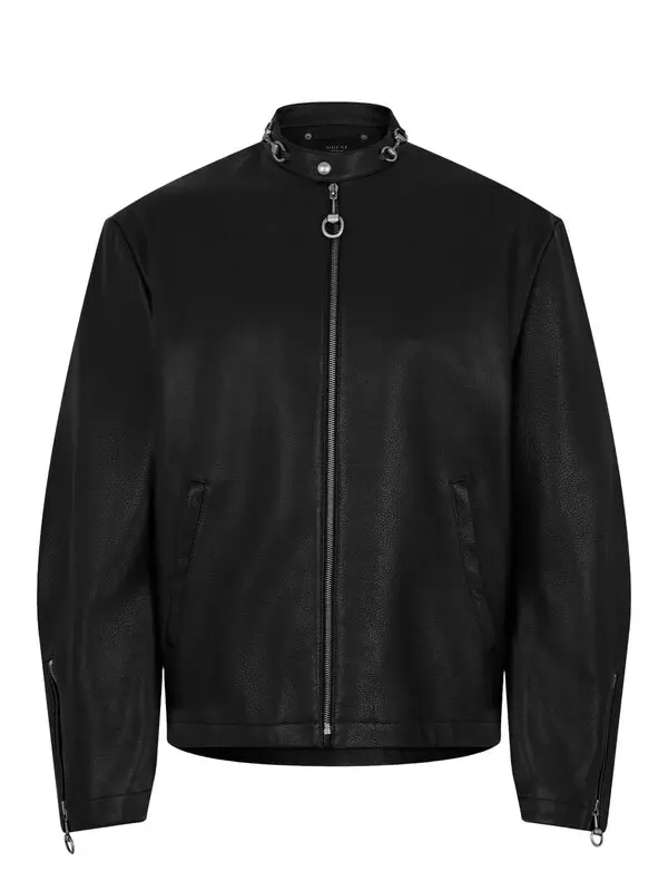 Gucci Leather Biker Jacket - Black