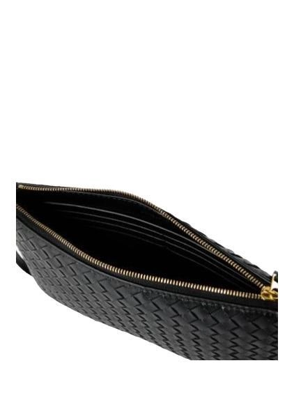Alexander McQueen Woven Leather Shoulder Bag - Black